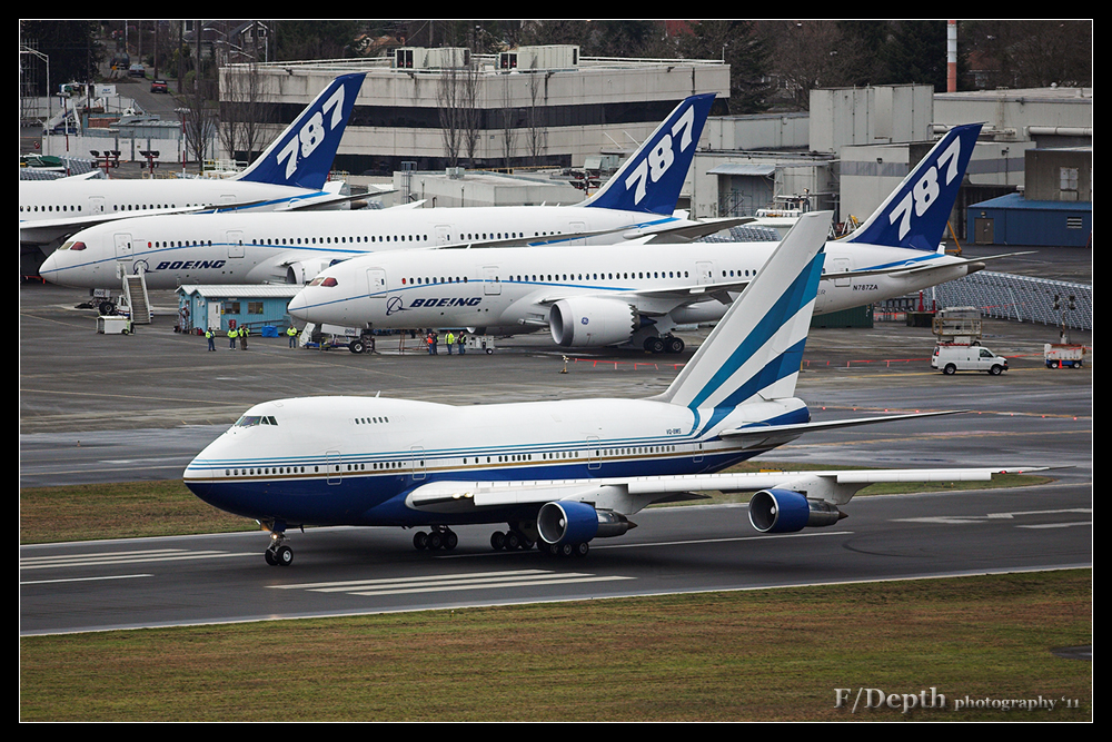 Photo Of Boeing 747SP With 787 Dreamliners Looking On AirlineReporter