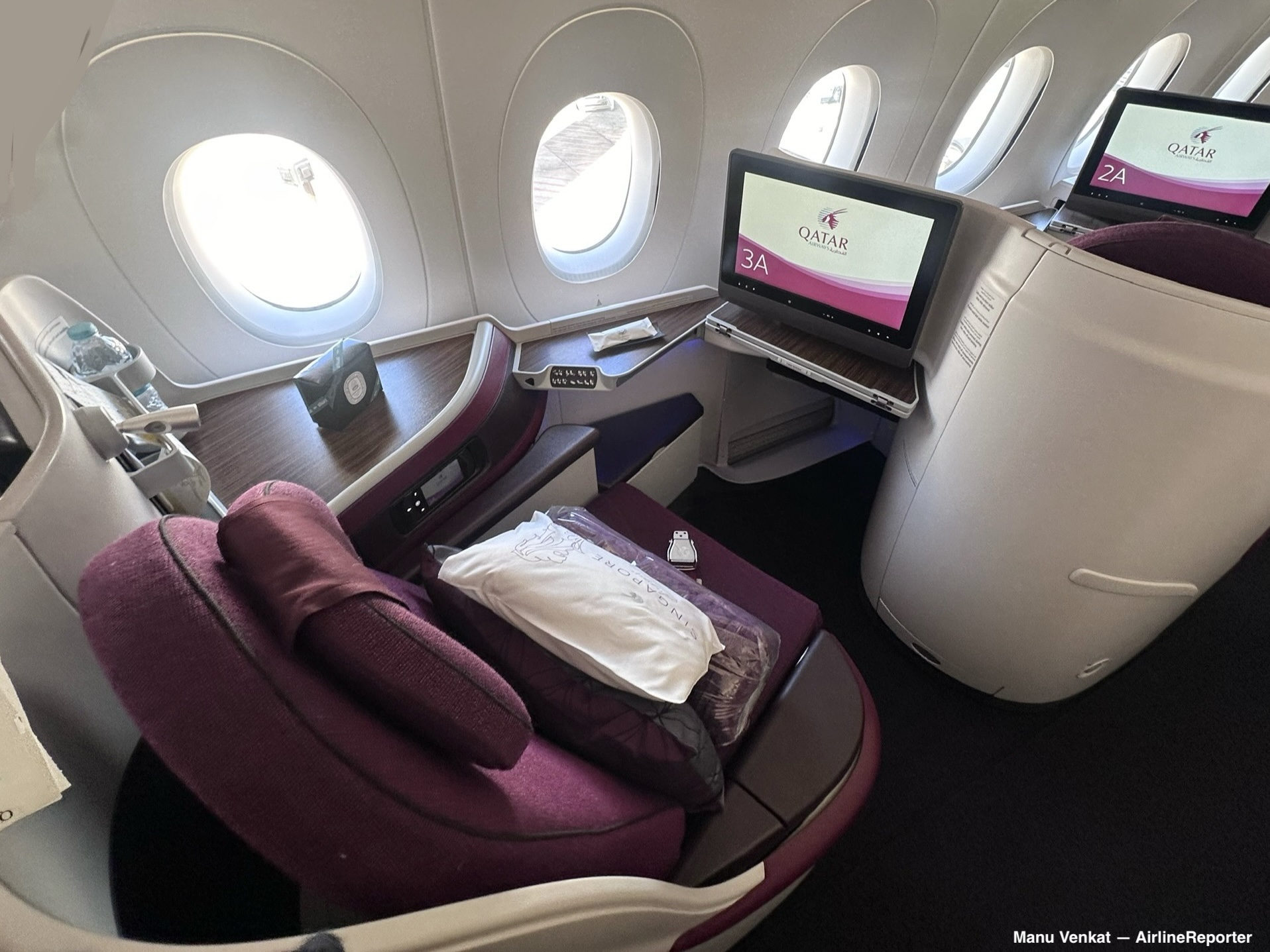 Qatar Airways A350-900 Business Class, Cape Town to Doha : AirlineReporter